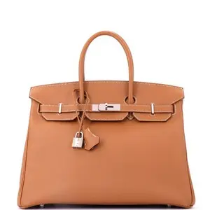 Hermès Birkin Handbag Brown Epsom With Palladium Hardware 35 - Gold