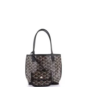 Goyard Anjou Reversible Tote Coated Canvas Mini - Black
