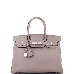 Hermès Birkin 30 Handbag Epsom With Palladium Hardware - Grey