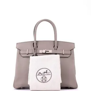 Hermès Birkin Handbag Epsom With Palladium Hardware 30 - Grey