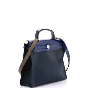 Hermès Herbag Zip Leather And Toile 31 - Blue