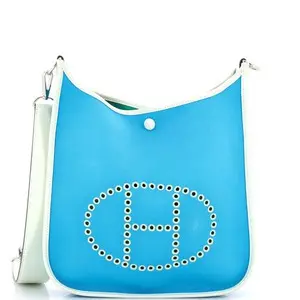 Hermès Neo Evelyne Toile And Leather Pm Bag - Blue