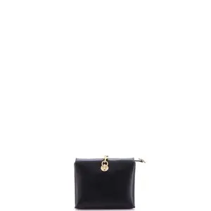 Hermès Chaine D'ancre Compact Wallet On Strap Chevre Mysore - Noir