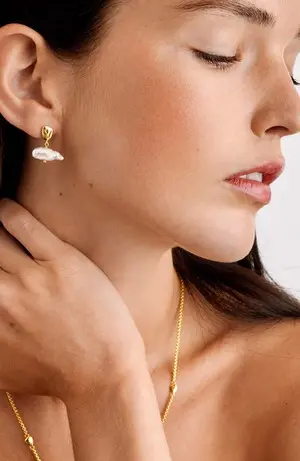 KATIE LOXTON Sol Pearl T-bar Earrings