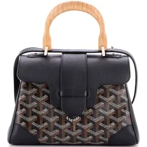 GOYARD Saigon Top Handle Mini Bag Coated Canvas With Leather