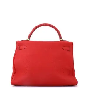 Hermès Kelly Handbag Red Togo 32 With Gold Hardware