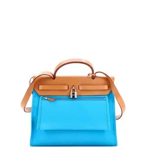 Hermès Herbag Zip Verso Leather And Toile 31