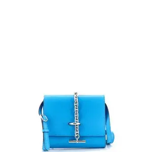 Hermès Chaine D'ancre Compact Wallet On Strap Chevre Mysore - Blue