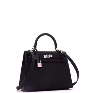 Hermès Kelly Handbag Black Epsom With Palladium Hardware 25 - Noir
