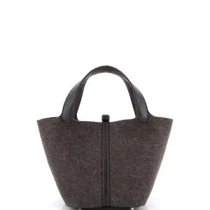 Hermès Picotin Lock Bag Felt With Leather Mm - Ebene