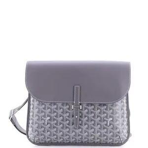 Goyard Coursier Messenger Bag Coated Canvas And Leather - Gray