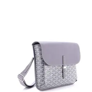 Goyard Coursier Messenger Bag Coated Canvas And Leather - Grey