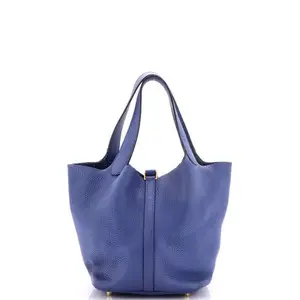 Hermès Picotin Lock Bag Clemence Mm - Blue