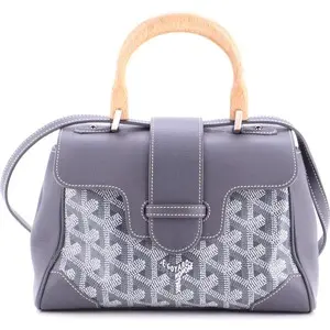 Goyard Saigon Top Handle Bag Coated Canvas With Leather Mini - Grey