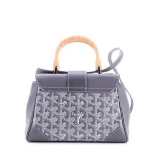 Goyard Saigon Top Handle Bag Coated Canvas With Leather Mini - Grey