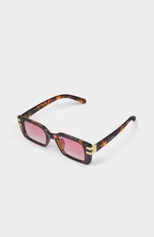 KATIE LOXTON Malibu Rectangle Sunglasses - Dark Tortoiseshell