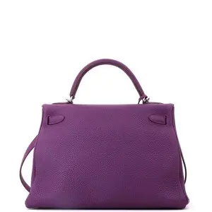 Hermès Kelly Handbag Purple Togo With Palladium Hardware 32 - Anemone