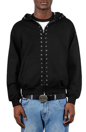 PLEASURES X Zero Skateboards Dane Studded Hoodie