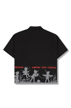 PLEASURES Fairies Relaxed Fit Cotton Zip Shirt