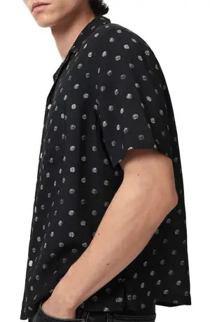 ALLSAINTS Upton Short Sleeve Button-up Shirt - Jet Black