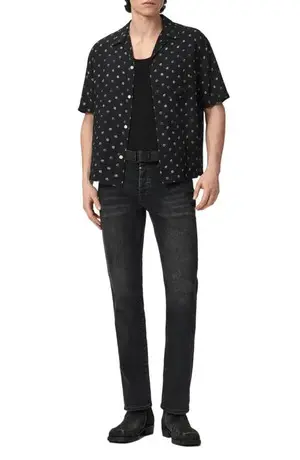 ALLSAINTS Upton Short Sleeve Button-up Shirt - Jet Black