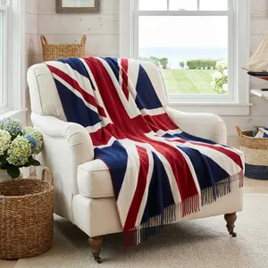 PRINCE OF SCOTS Union Jack Merino Wool Throw