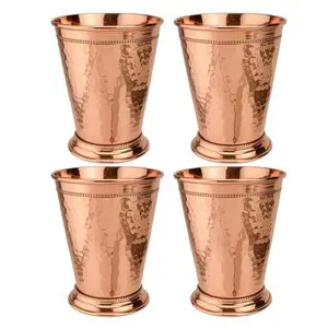 PRINCE OF SCOTS Hammered 12 Ounce Mint Julep Cupset Of 4 - Copper