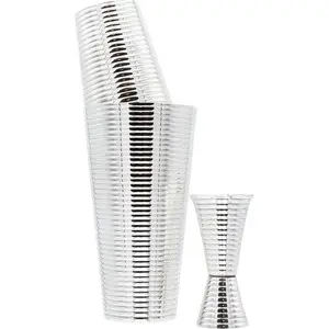 PRINCE OF SCOTS Fluted 3-piece Cocktail Shaker Set - Silver