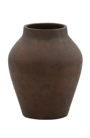 DOVETAIL FURNITURE Leander Cement Outdoor Vase - Brown - Medium