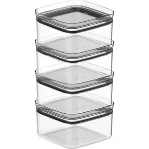 OU Airtight Stackable Food Storage Container Set With Leak Proof Lid - Clear