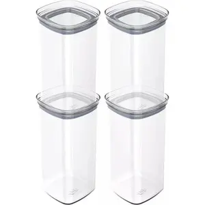 OU Airtight Stackable Food Storage Container Set With Leak Proof Lid - Clear