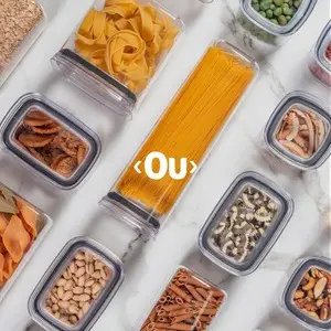 OU Airtight Stackable Food Storage Container Set With Leak Proof Lid