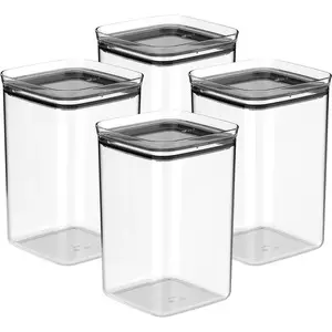 OU Airtight Stackable Food Storage Container Set With Leak Proof Lid - Clear