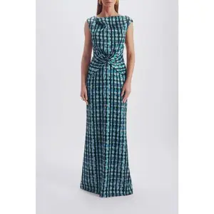 Amsale Printed Twist Knot Gown