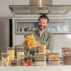 OU Airtight Stackable Food Storage Container Set With Leak Proof Lid