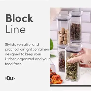 OU Airtight Stackable Food Storage Container Set With Leak Proof Lid