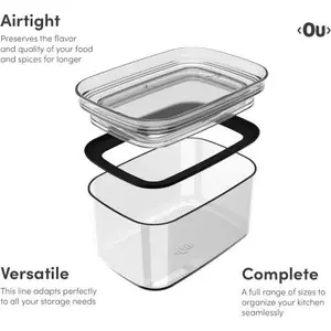 OU Airtight Stackable Food Storage Container Set With Leak Proof Lid