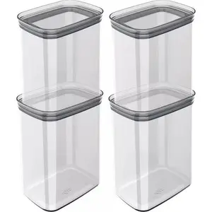 OU Airtight Stackable Food Storage Container Set With Leak Proof Lid - Clear