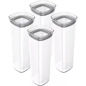 OU Airtight Stackable Food Storage Container Set With Leak Proof Lid - Clear