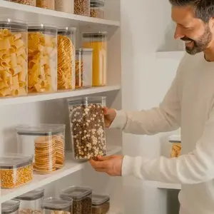 OU Airtight Stackable Food Storage Container Set With Leak Proof Lid