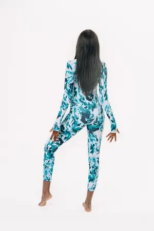 Tutublue Full-body One-piece Swimsuit Upf 50 - Ocean Blue Leopard