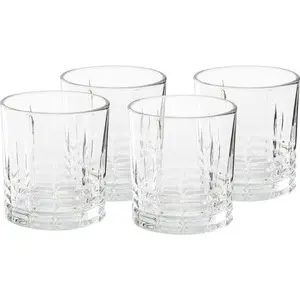 MARTHA STEWART EVERYDAY Calista 4 Piece 11.5 Ounce Double Old Fashioned Glassware Set - Clear