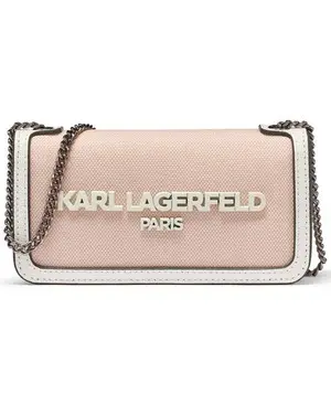 Karl Lagerfeld Paris Kosette Canvas Shoulder Bag - Pink