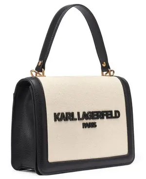 Karl Lagerfeld Paris Simione Satchel - Natural/black