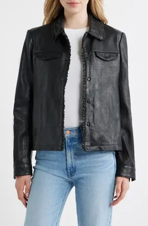 Mauritius Limma Ruffle Leather Jacket
