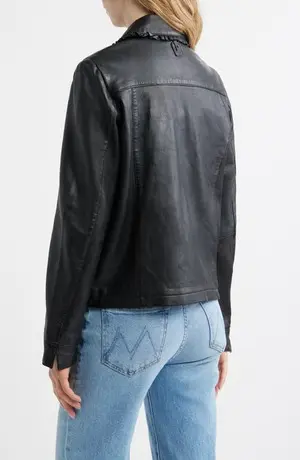 Mauritius Limma Ruffle Leather Jacket