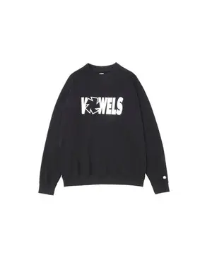 VOWELS Icon Spell Out Crewneck - Black