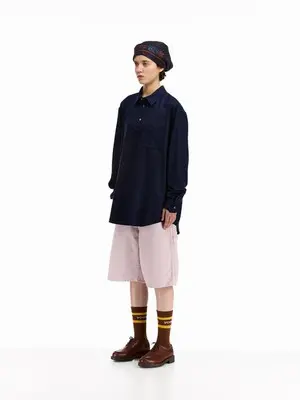 VOWELS Pullover Shirt - Navy