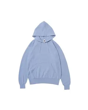 VOWELS Knitted Hoodie - Blue