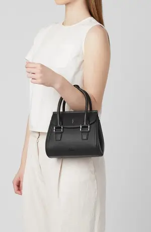 BEHNO Mini Coco Leather Satchel - Black